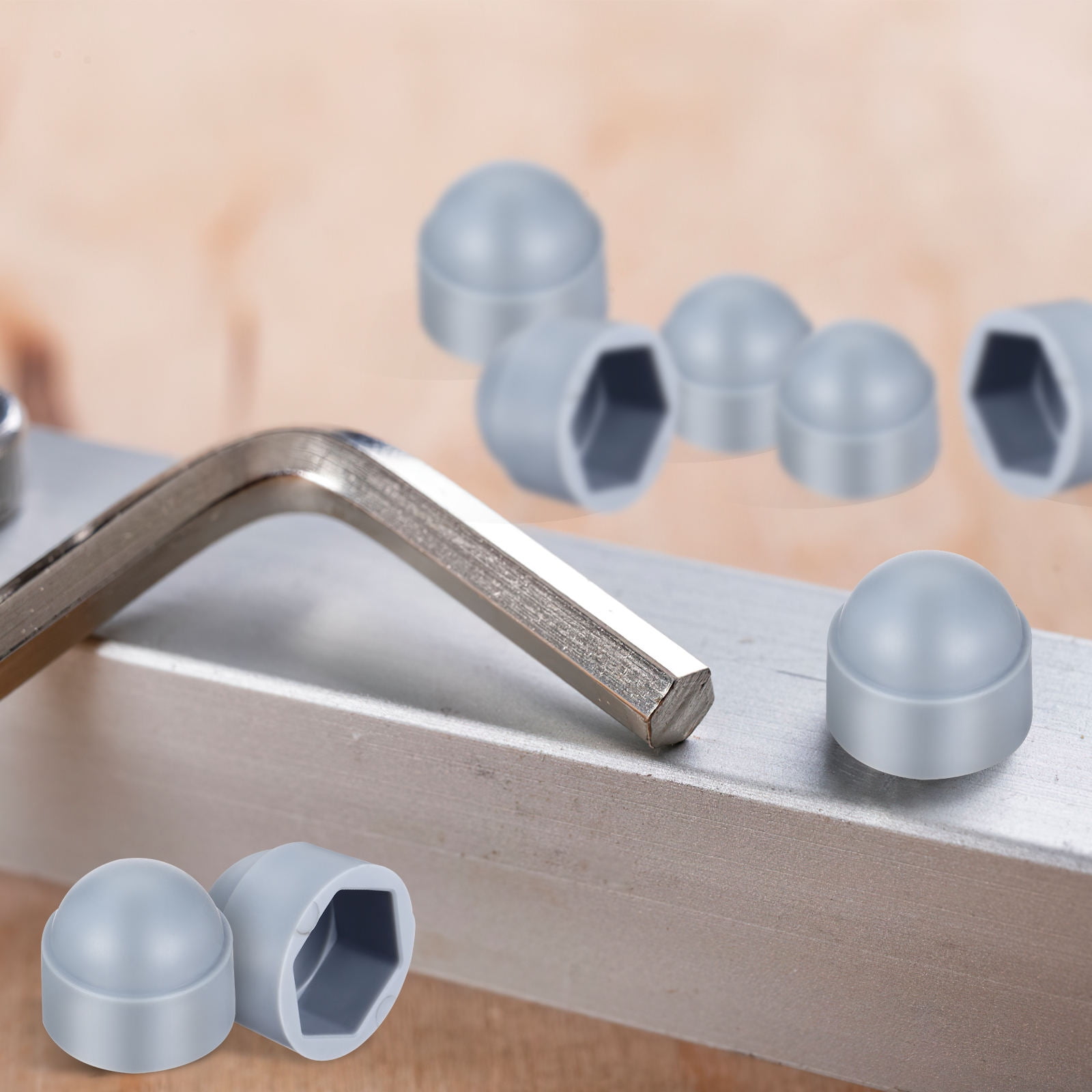 SOPOTUTU 40pcs Grey Plastic Nut Caps for Weathering and Damage ...