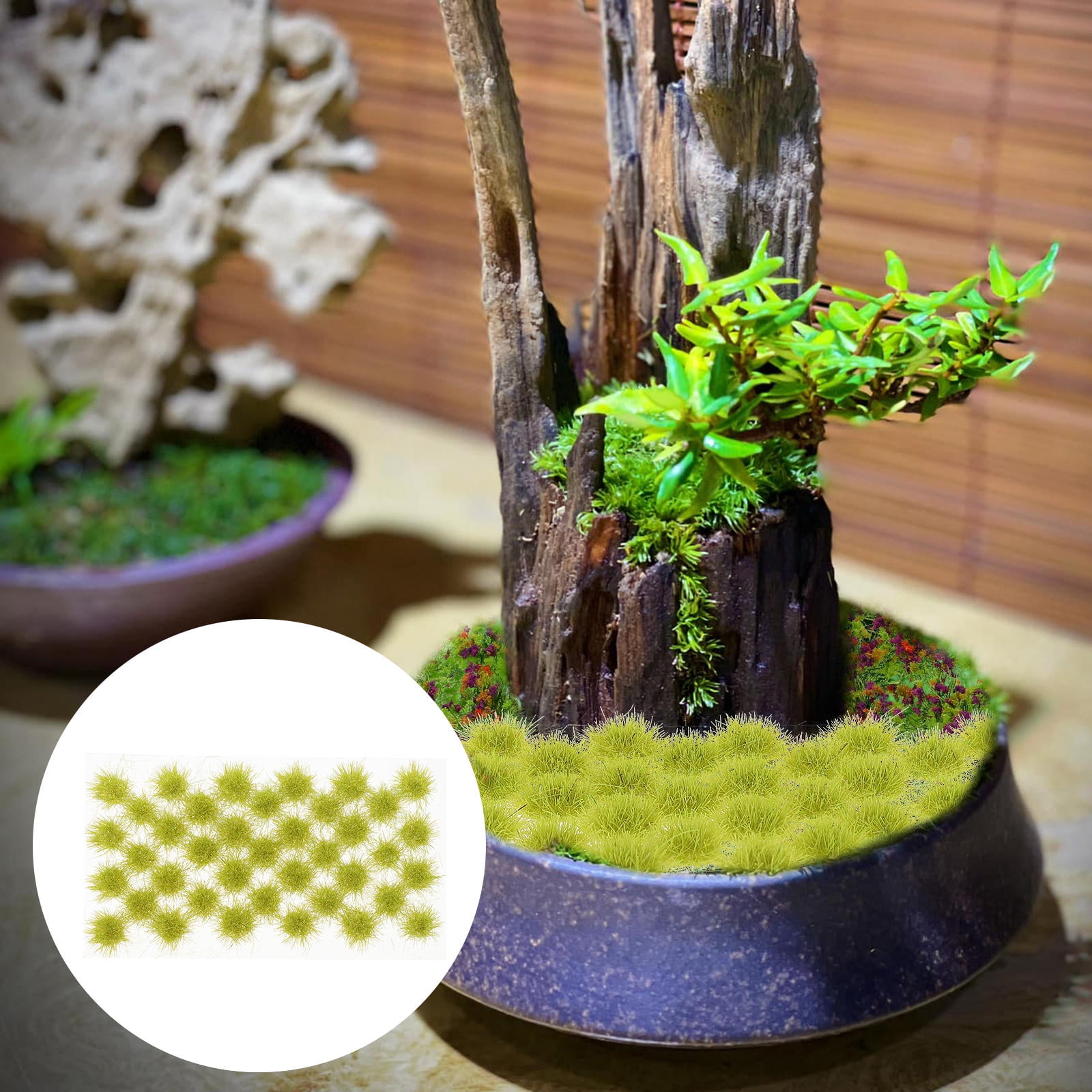 SOPOTUTU Artificial Grass Model Faux Cluster Decor Resin 1 Set ...