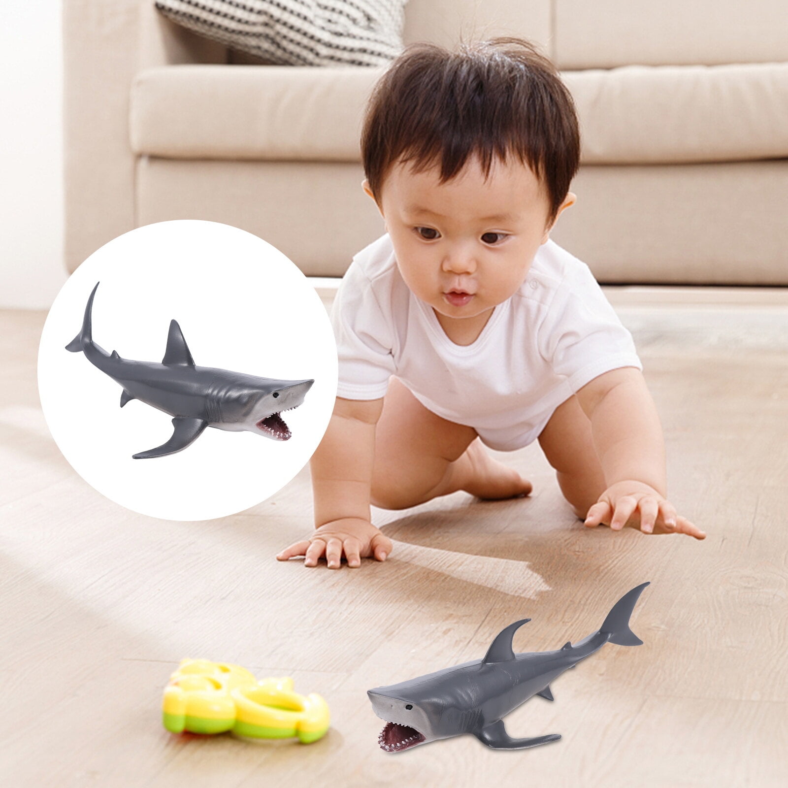 SOPOTUTU Realistic Shark Shark Model Dark Grey Plastic 1Set - Walmart.com