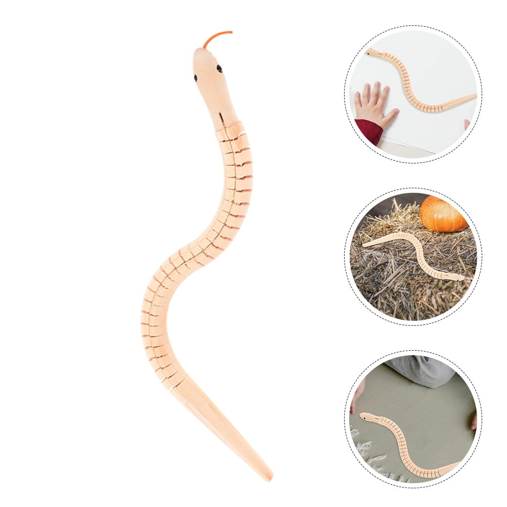 SOPOTUTU Funny Toy Snake Wooden Wiggly Snakes Beige 4Pcs - Walmart.com