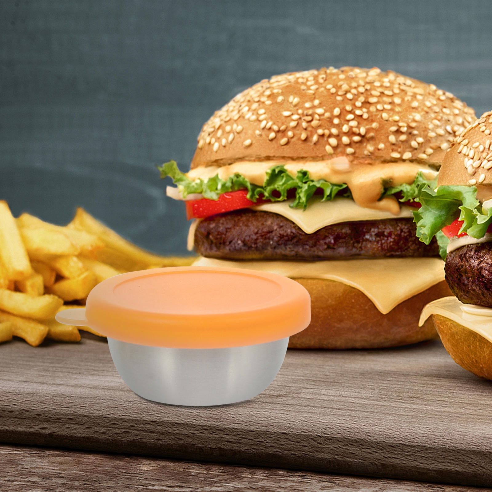 SOPOTUTU 4Pcs Dipping Bowls Orange Color Round Shape for Family and ...