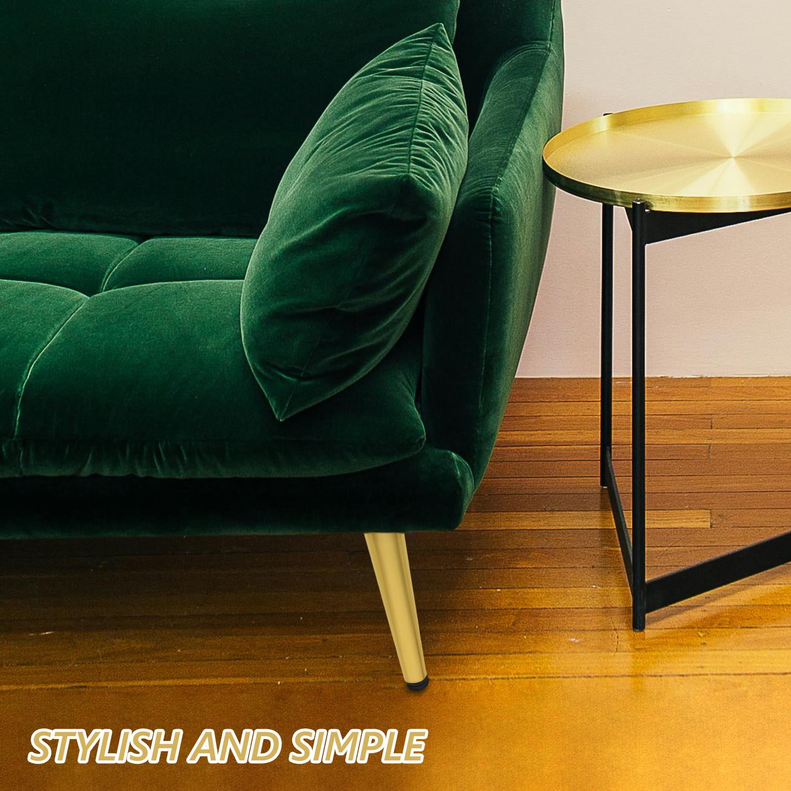 SOPOTUTU 4Pcs Golden Angled Tapered Legs for Dinner Coffee Table Leg ...
