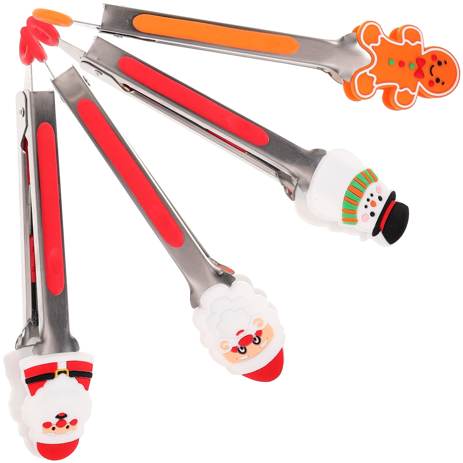 SOPOTUTU 4Pcs Silicone Food Tongs for Bbq Tong and Snack Grabber Tongs ...