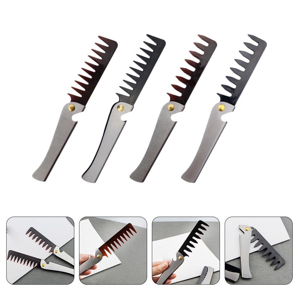 SOPOTUTU Portable Stainless Steel Folding Comb Assorted Color for ...