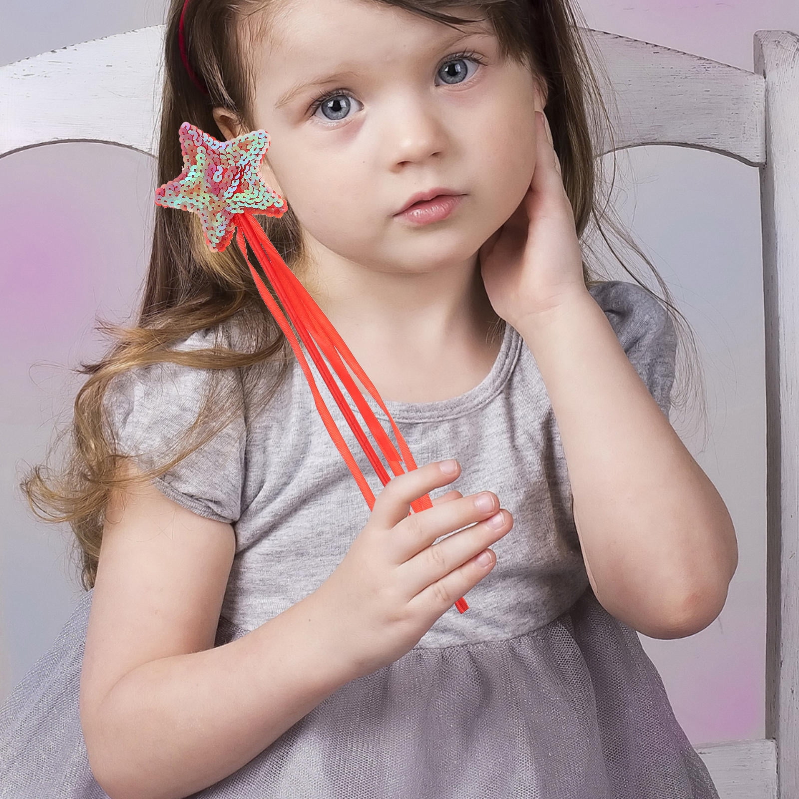 SOPOTUTU 4Pcs Streamer Wand Pentagram Fairy Wand with Glitter Tubes for ...