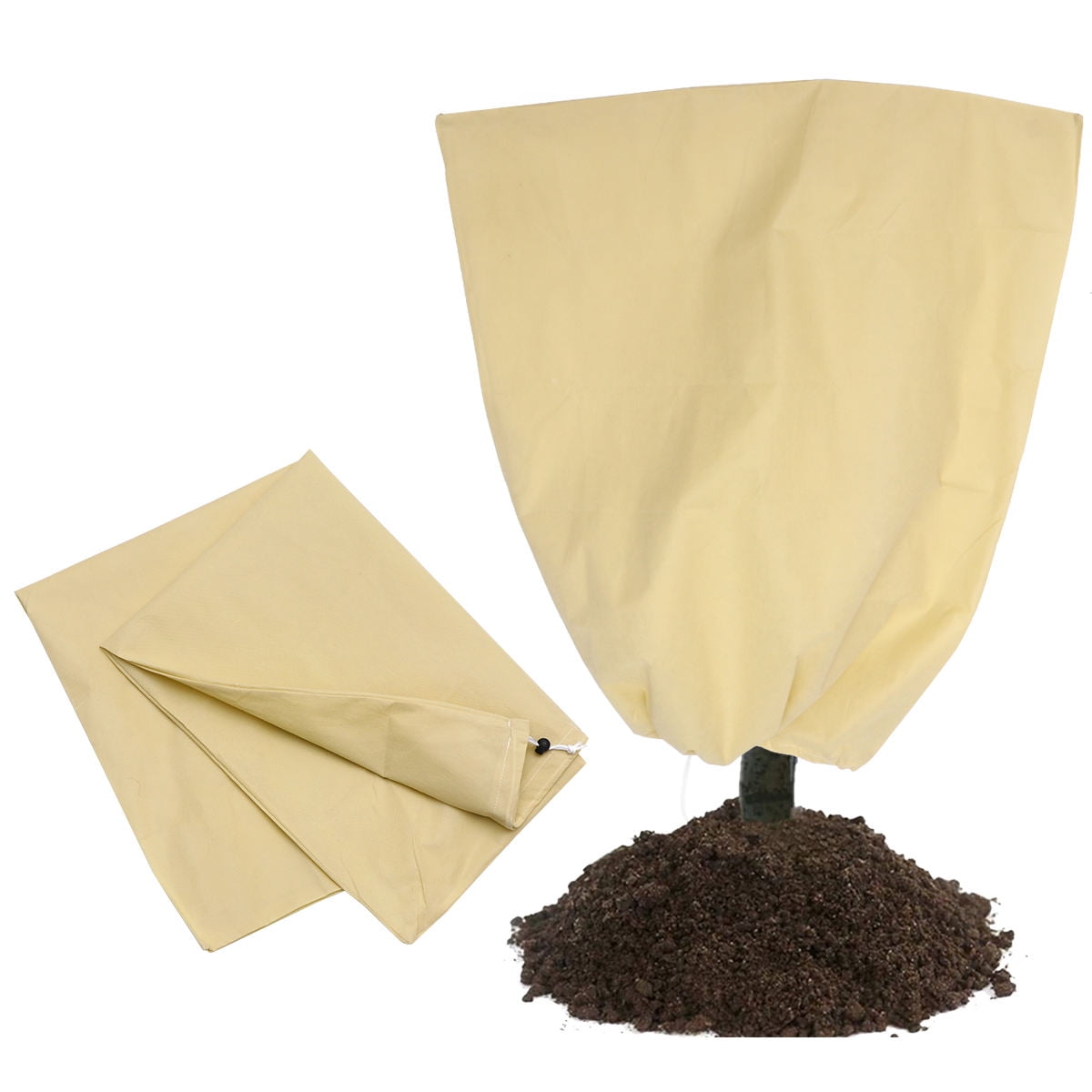 SOPOTUTU 4Set Beige Non-Woven Fabric Tree Covers for Saplings with ...