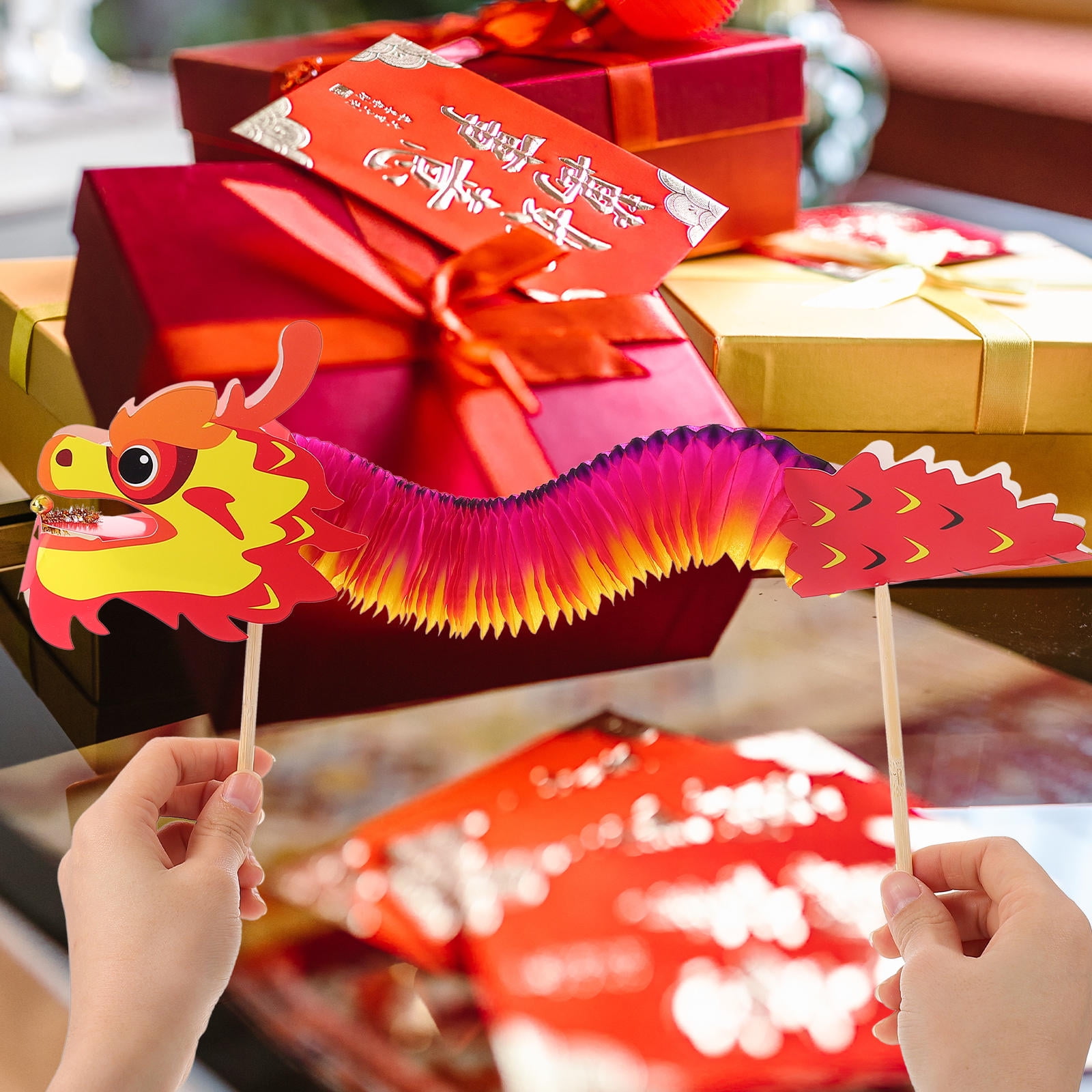 SOPOTUTU 4Set Chinese Paper Dragon Kit Diy Craft Material 3D Flower ...