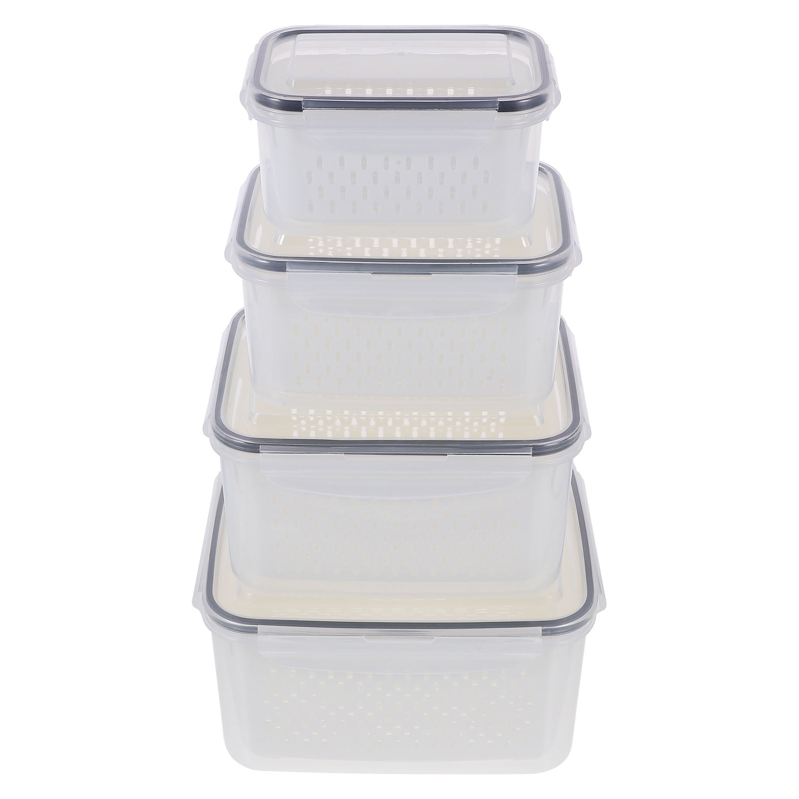 SOPOTUTU 4Set Refrigerator Organizers And Storage White PP Material For ...