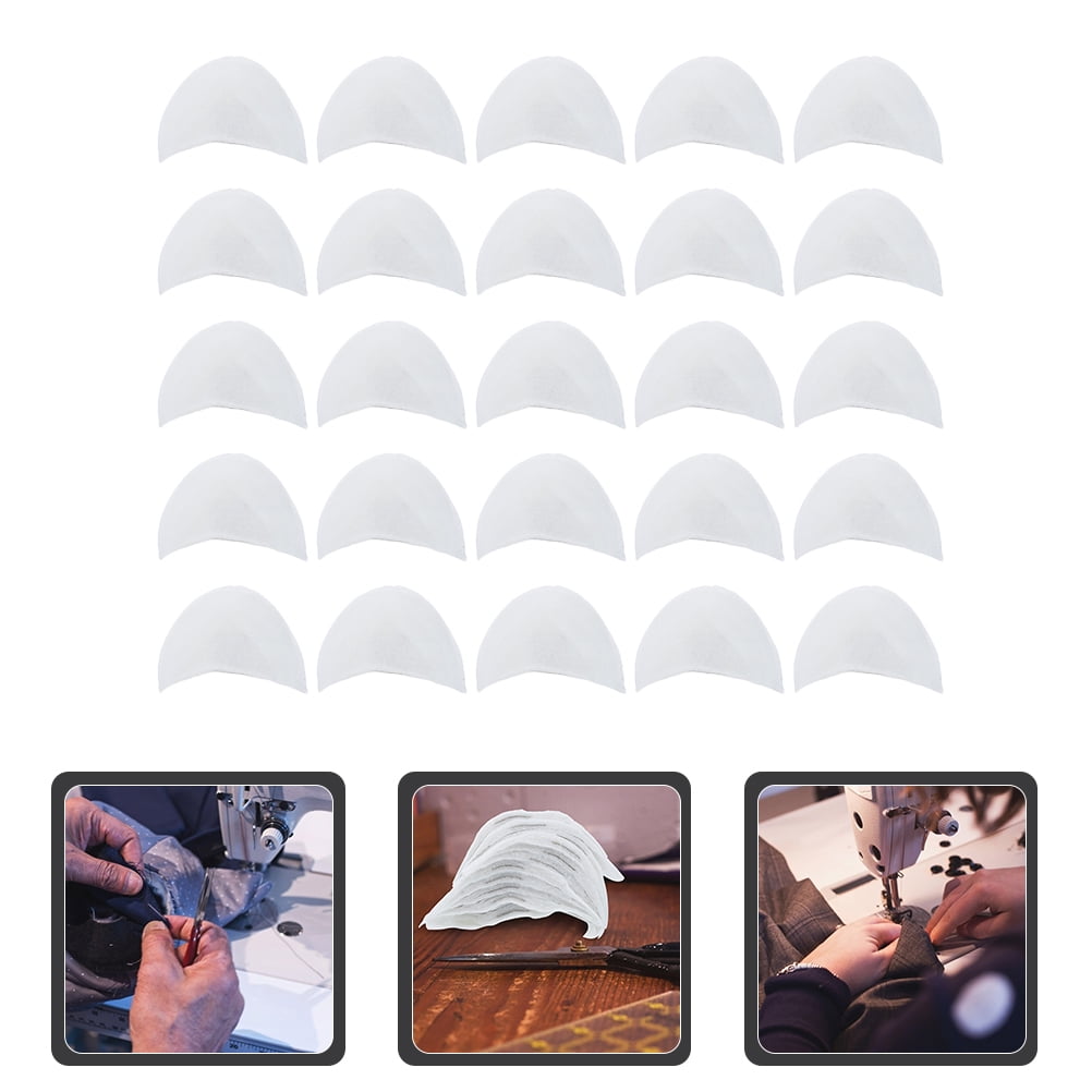 SOPOTUTU 50 Pairs Men's Cotton Shoulder Pads White Flat and Curved ...