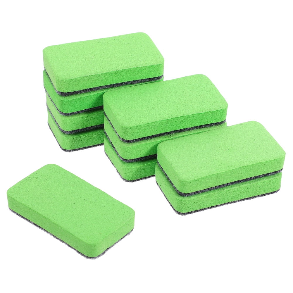 SOPOTUTU 50 Pcs Dry Erase Whiteboard Erasers with Green Felt Fabric for ...