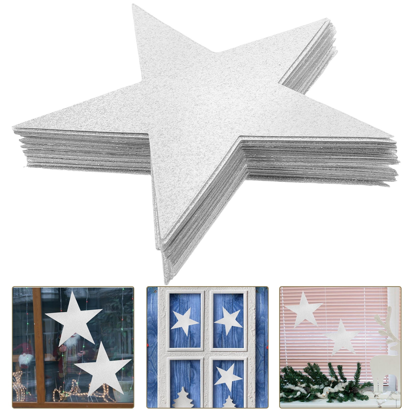 SOPOTUTU Large Paper Cutouts Star Craft Paper Silver 50 Sheets ...