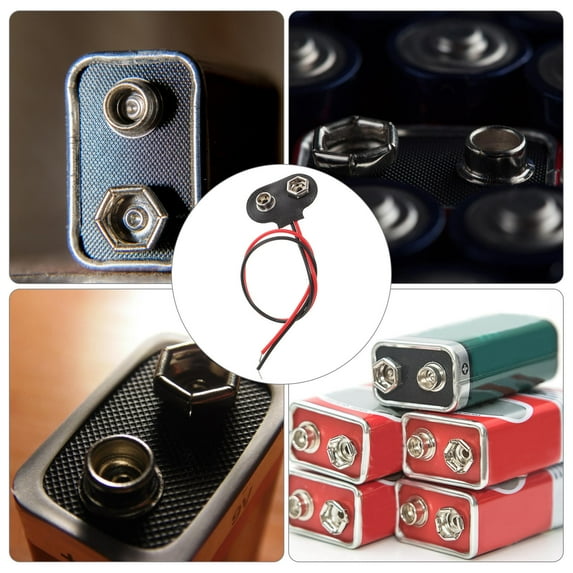 SOPOTUTU 50Pcs 9v Battery Clip Replacement T Connector Electric Wire ...