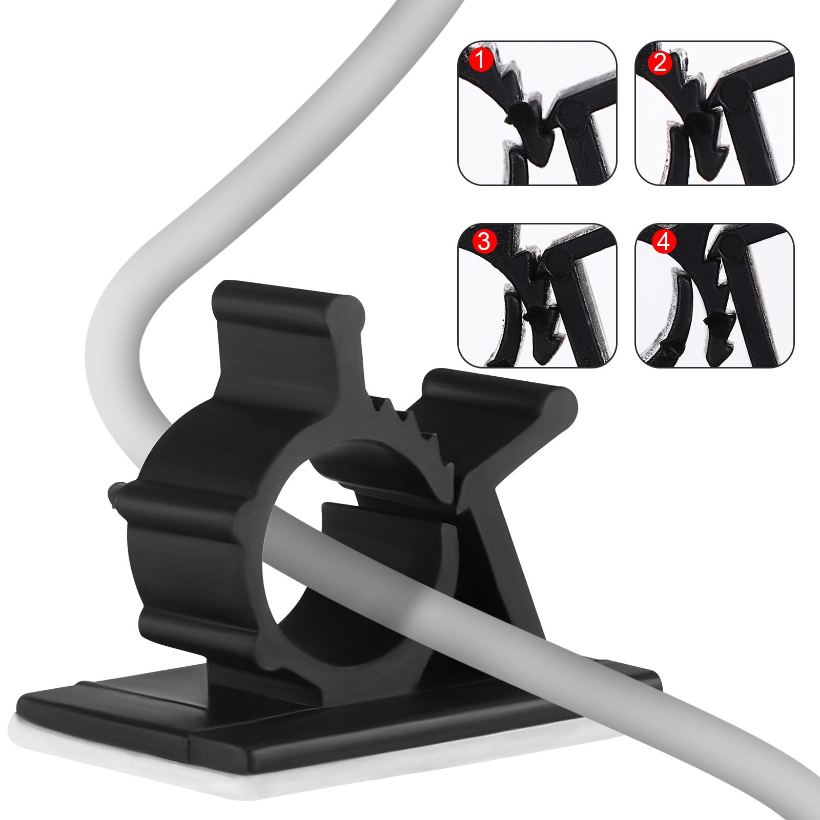 SOPOTUTU 50Pcs Cord Manager Nylon 66 for Computer Cords Wire Organizer ...