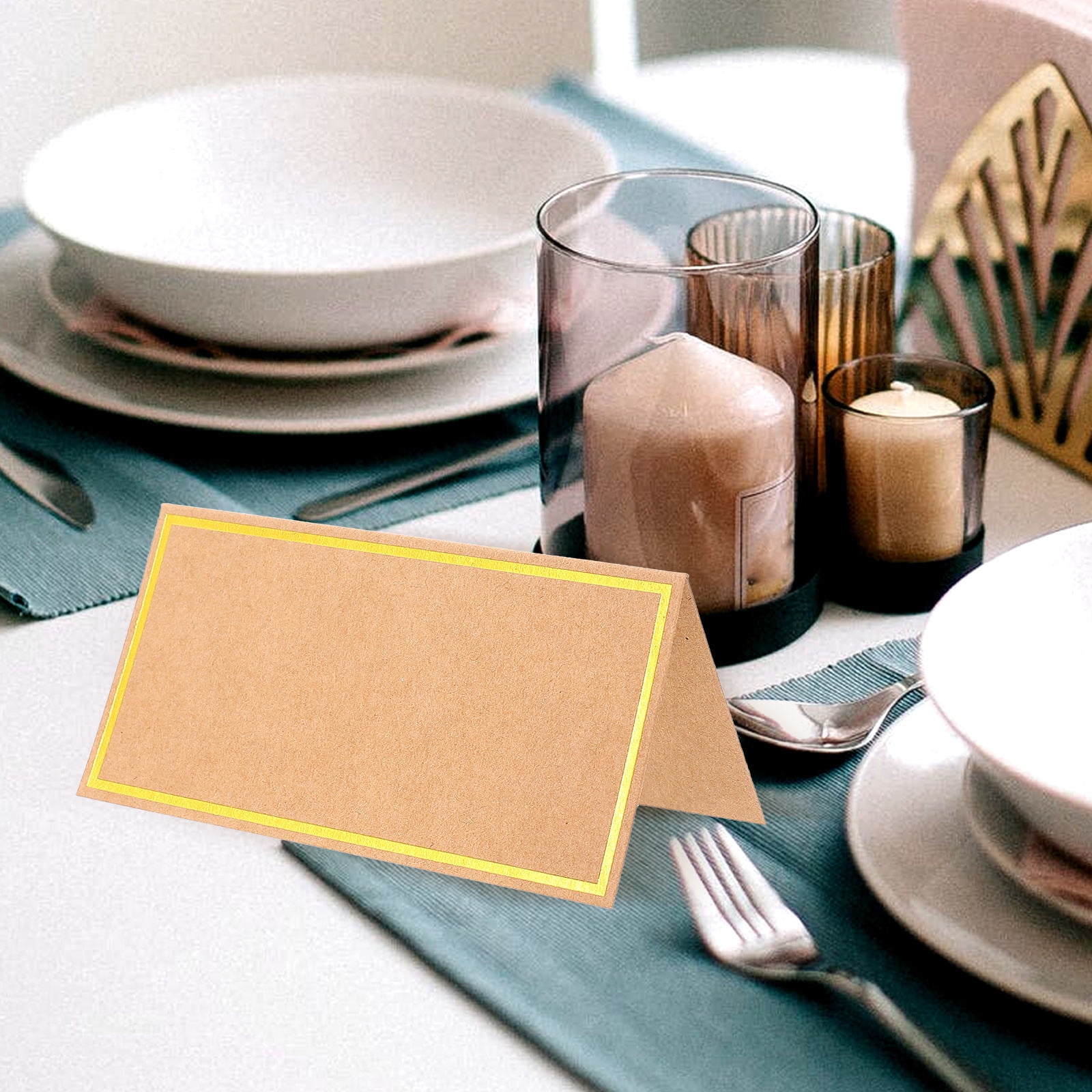 SOPOTUTU Dinner Name Place Cards Golden Iridescent 50Set for Wedding ...