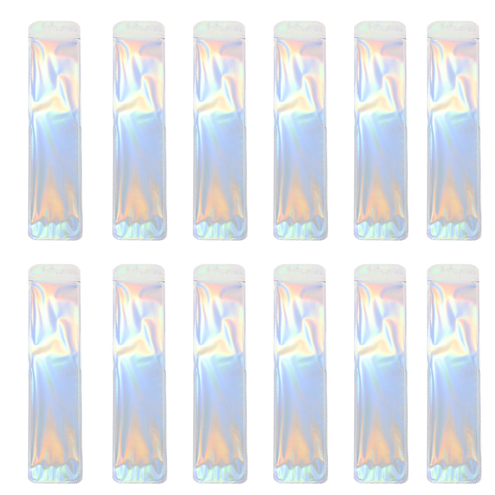 SOPOTUTU 50Pcs Resealable Pen Storage Bag Rainbow Holographic for ...