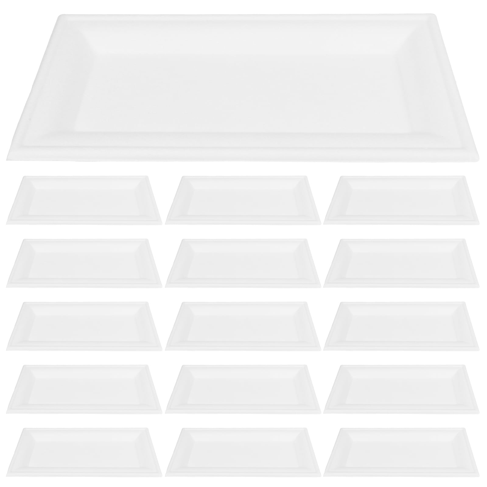 SOPOTUTU 50Pcs Wax Lined Free Rectangular Paper Plates for Appetizers ...