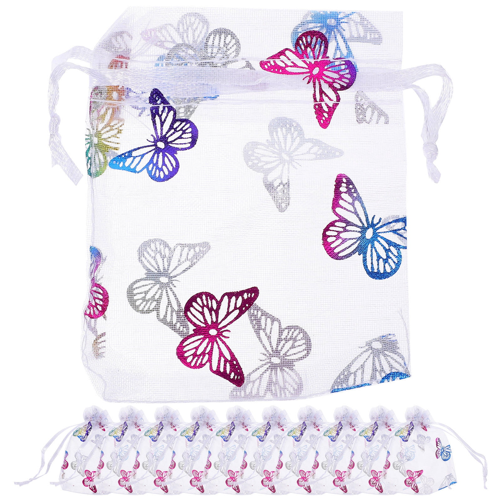 SOPOTUTU 50Set Wedding Favor Bags MultiColored Organza Bags Gift ...