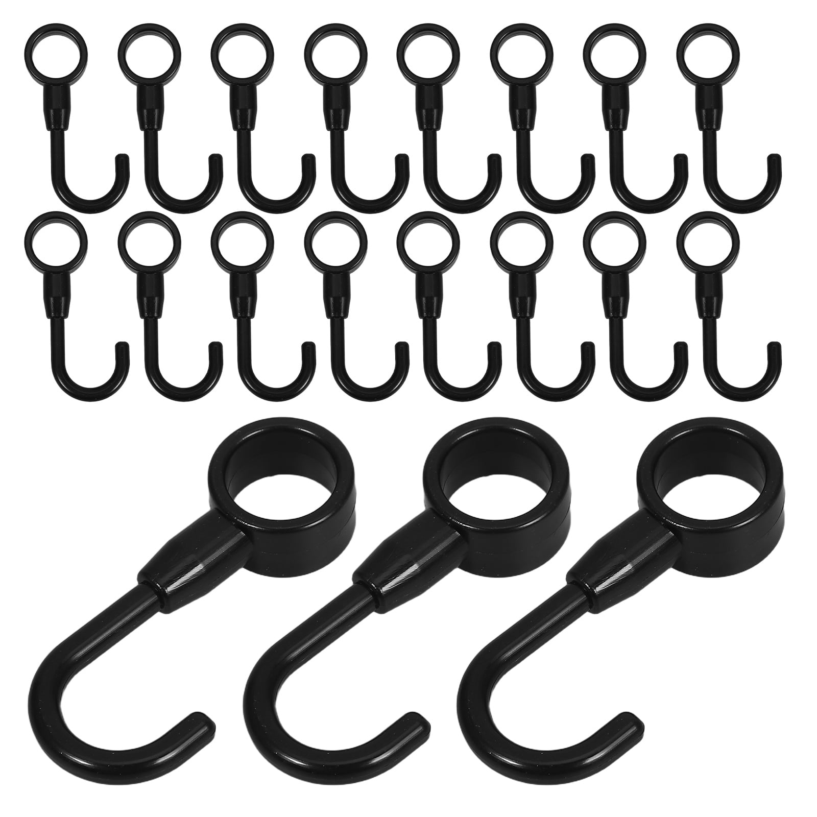 SOPOTUTU 50pcs Portable Laundry Hooks Black Plastic Round Hook for ...