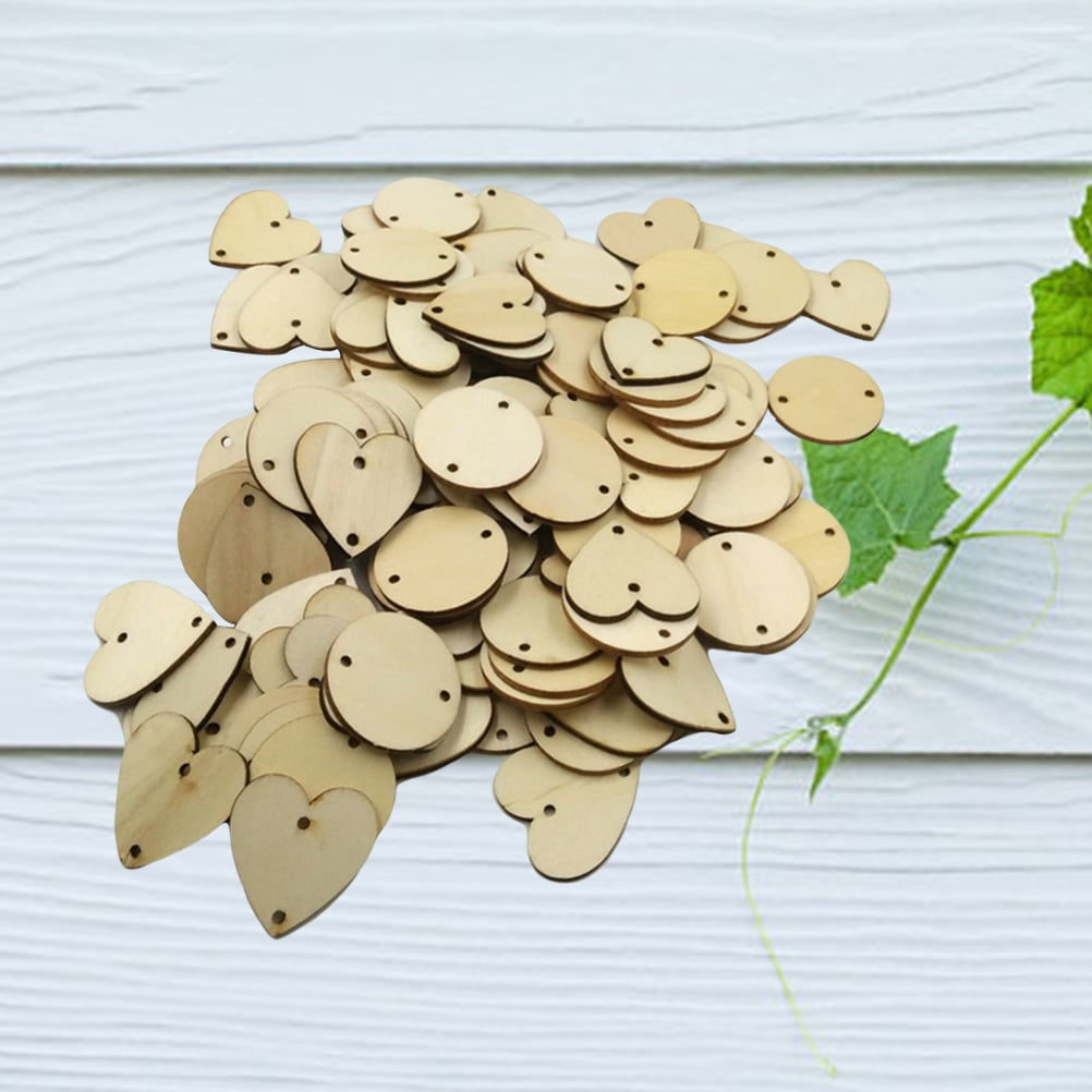 SOPOTUTU 54Set Wood Slices with Hole for Diy Scrapbooking and Wedding ...