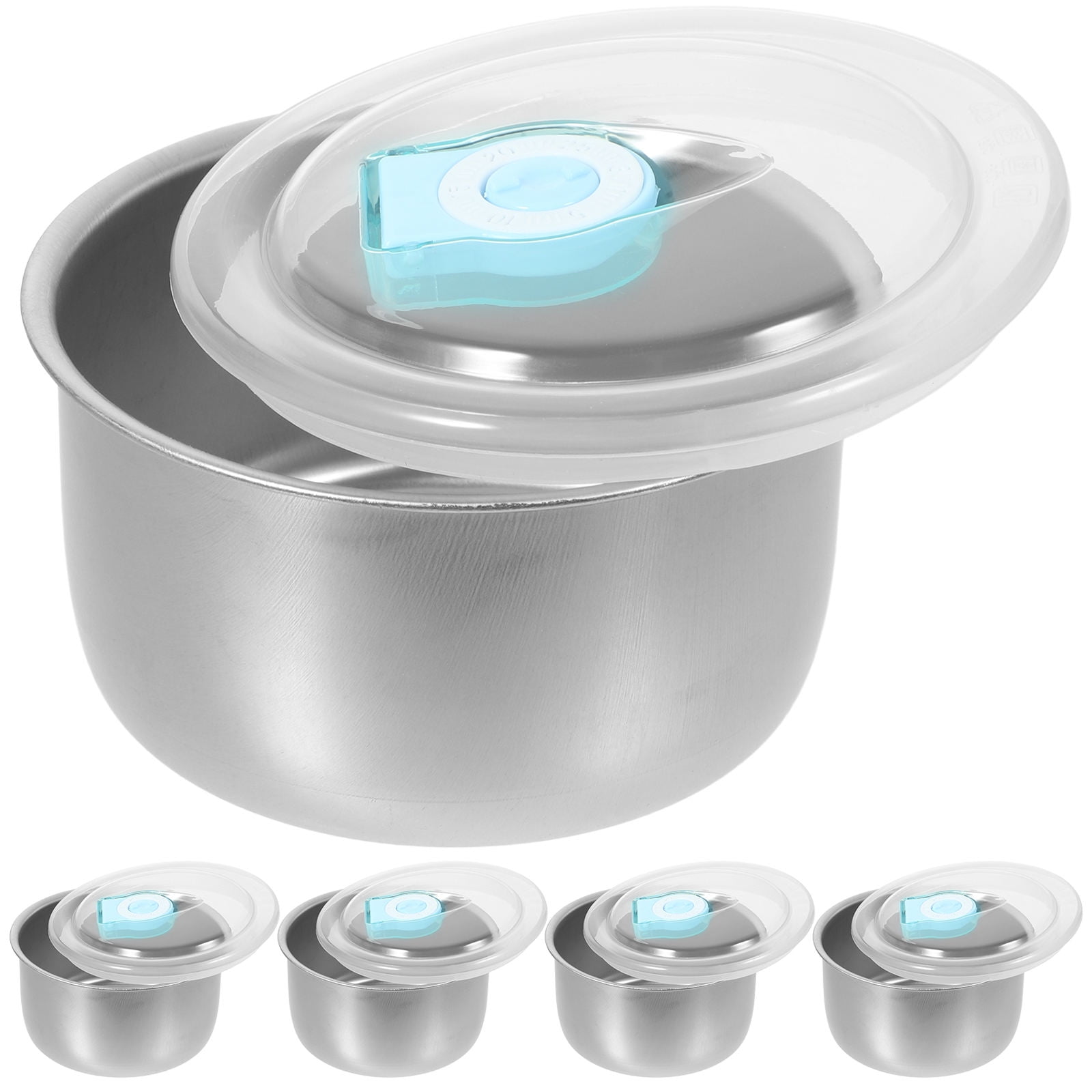 SOPOTUTU 5Pcs Fridge Organizers Lockable Food Storage Box Stainless ...