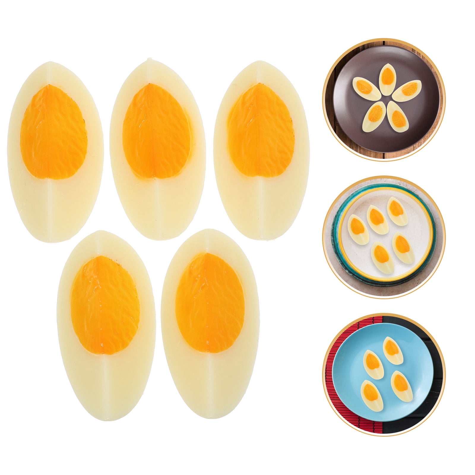 SOPOTUTU 5Pcs Oval Shape Egg Models for Store Displays and Kitchen ...