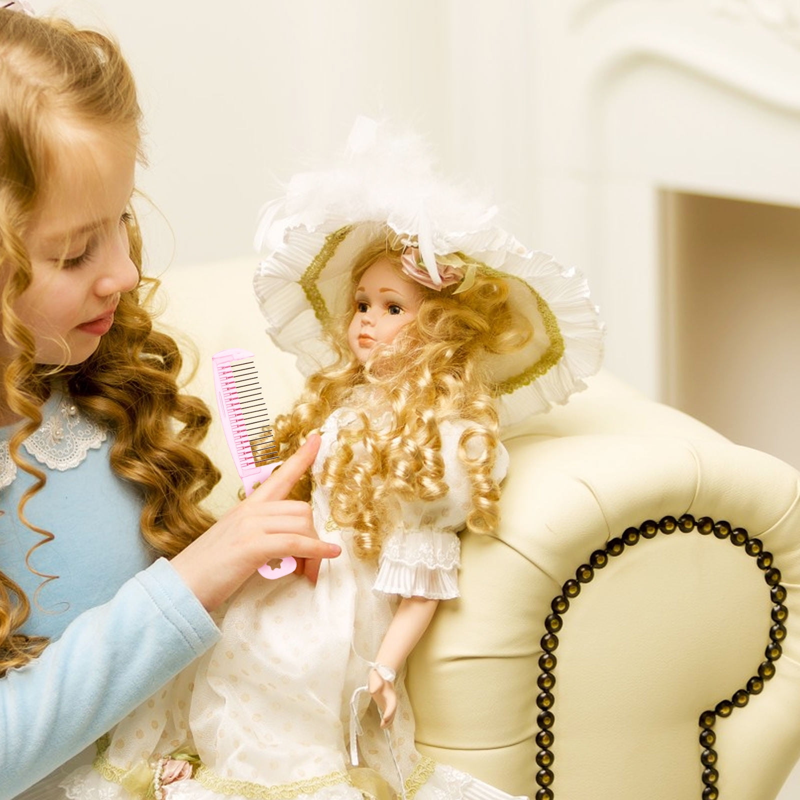 SOPOTUTU Set of 5 Pink Fine Tooth Combs Made of Plastic and Steel for ...