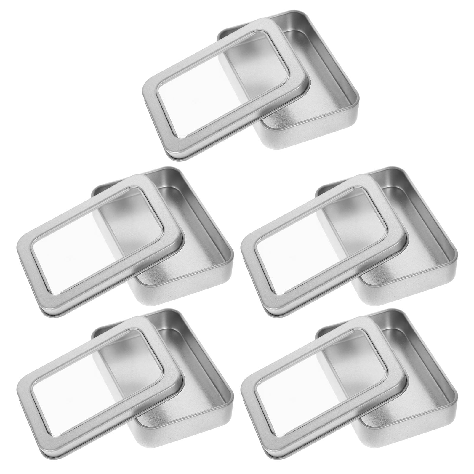 SOPOTUTU 5Pcs Rectangular Game Card Box with Silver Iron for Card ...