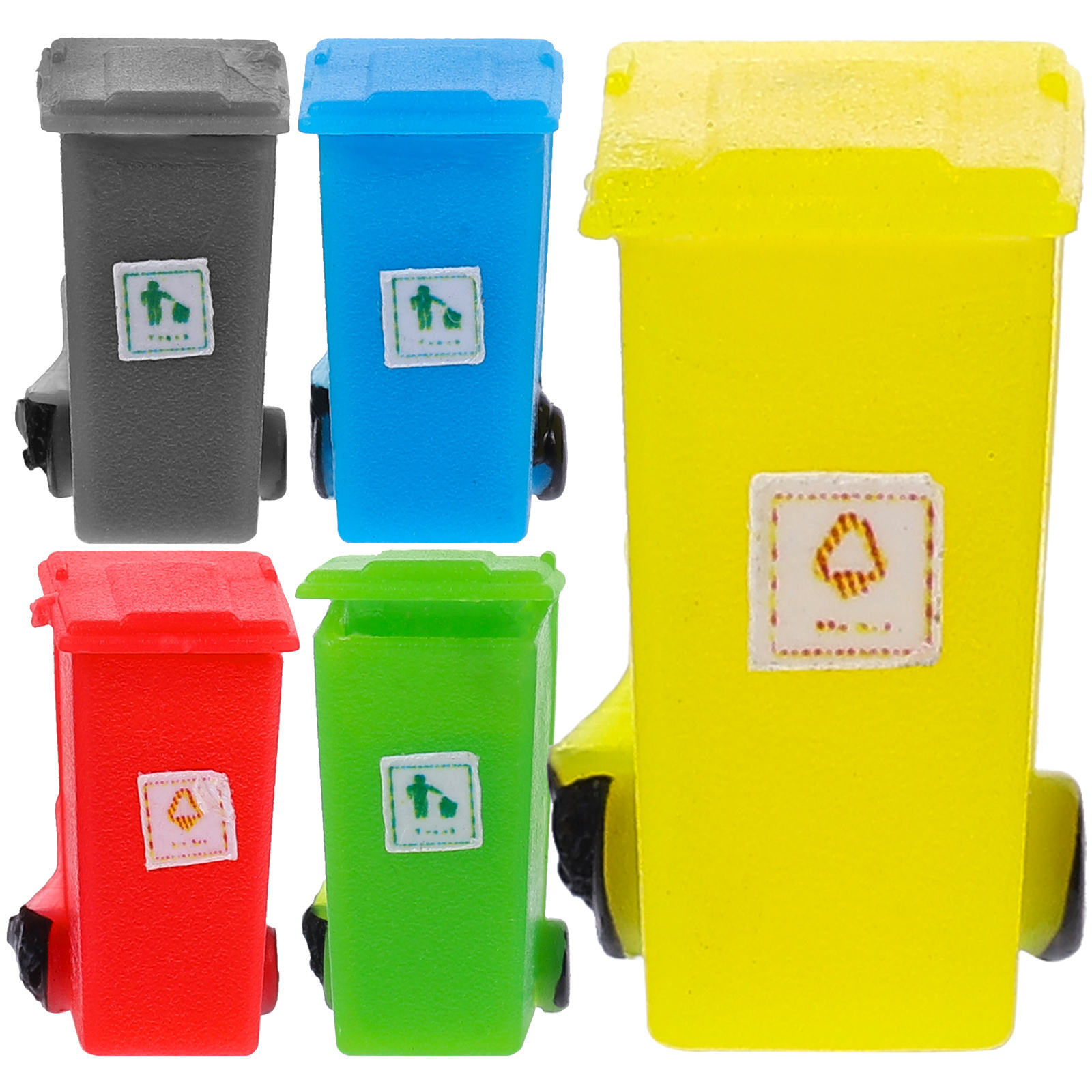 SOPOTUTU 5pcs Small Desktop Trash Bins Assorted Colors Mini Waste ...