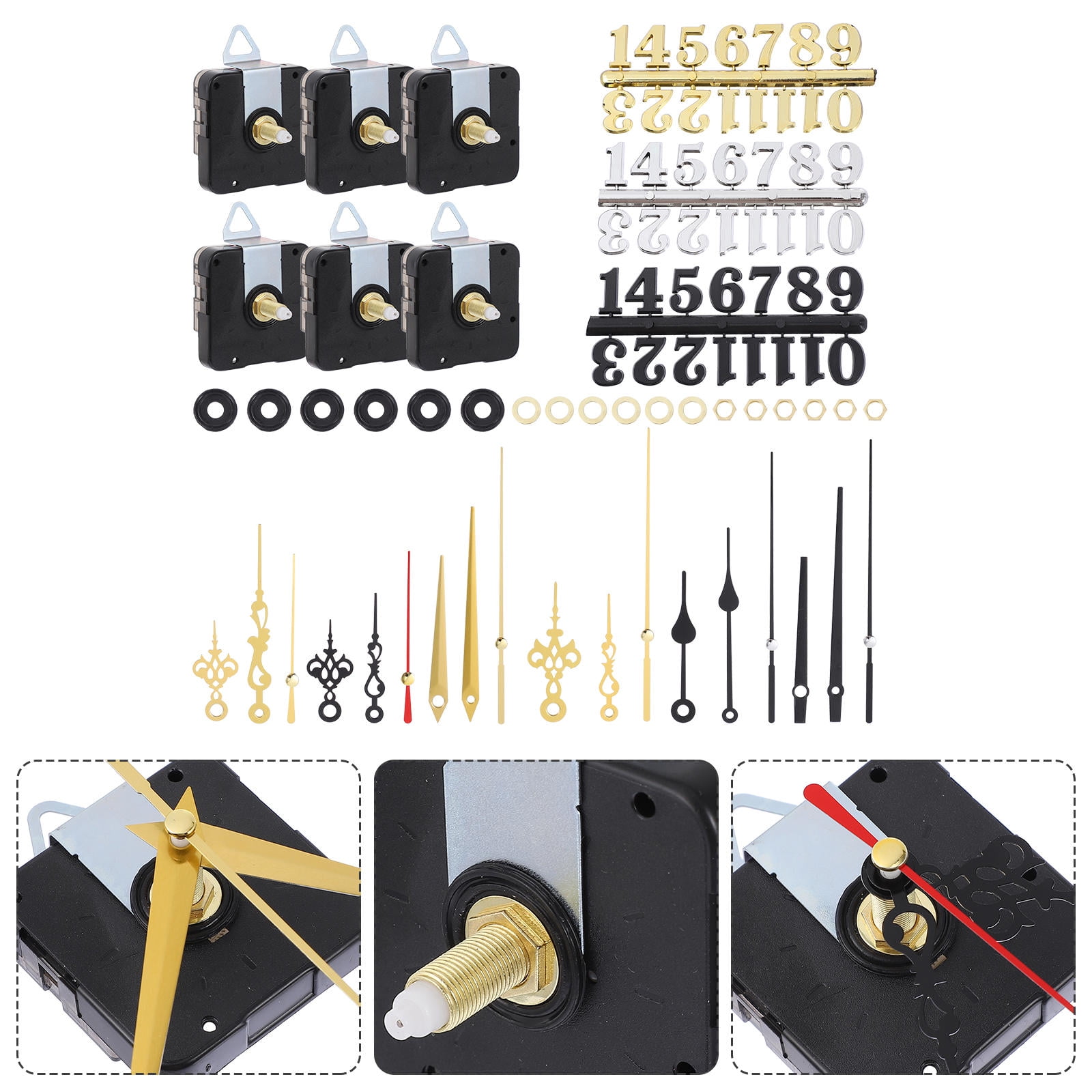 SOPOTUTU 6 Sets Clock Movement Kit Clock Kit Use Clockwork Mechanism ...
