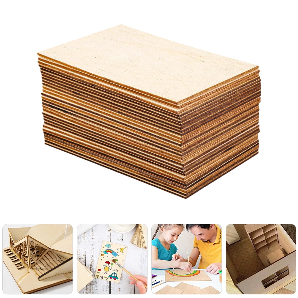 SOPOTUTU 60Pack Unfinished Square Wood Pieces for Creative Endeavors ...