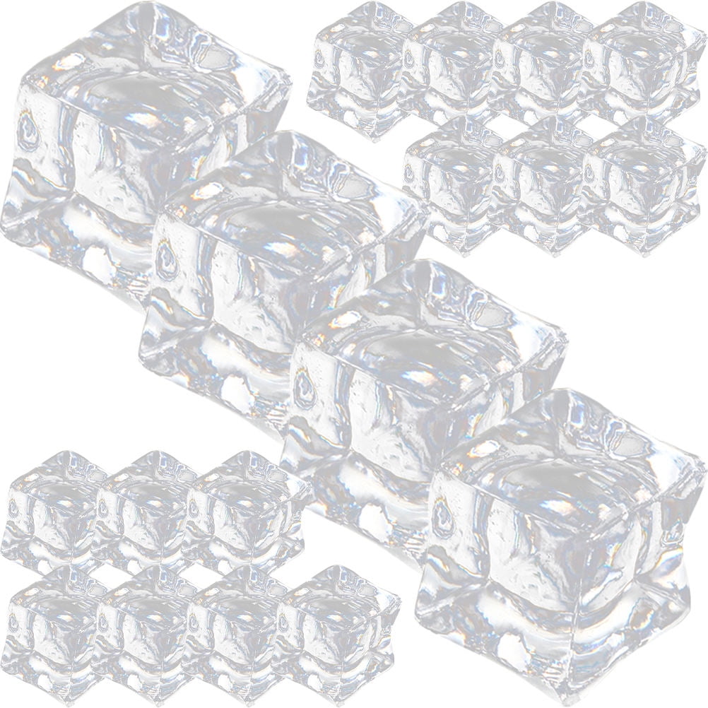 SOPOTUTU 60Pcs Fake Ice Cubes Model for Photographic Props and DIY ...