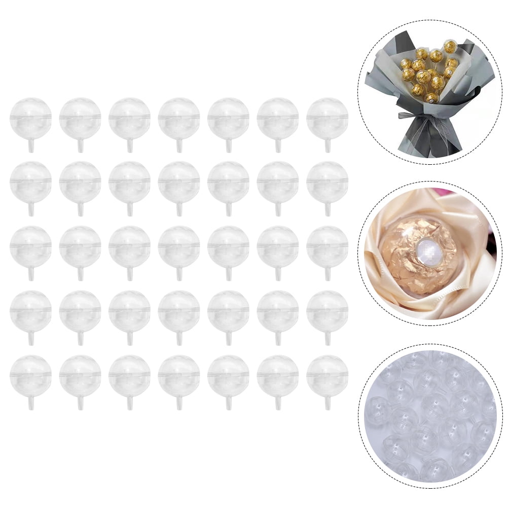 60-Pack Clear Plastic Chocolate Ball Holders - Truffle Wrapper Cups For ...