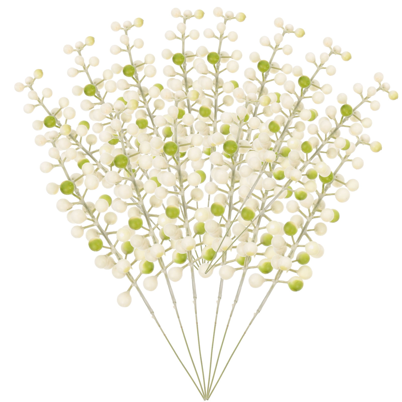 SOPOTUTU White Foam Artificial Berry Stems Home Wedding Party ...