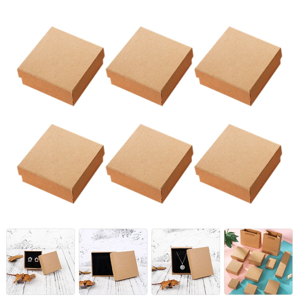 SOPOTUTU 6Pcs Small Earring Box Mini Portable Design Paperboard Sponge ...