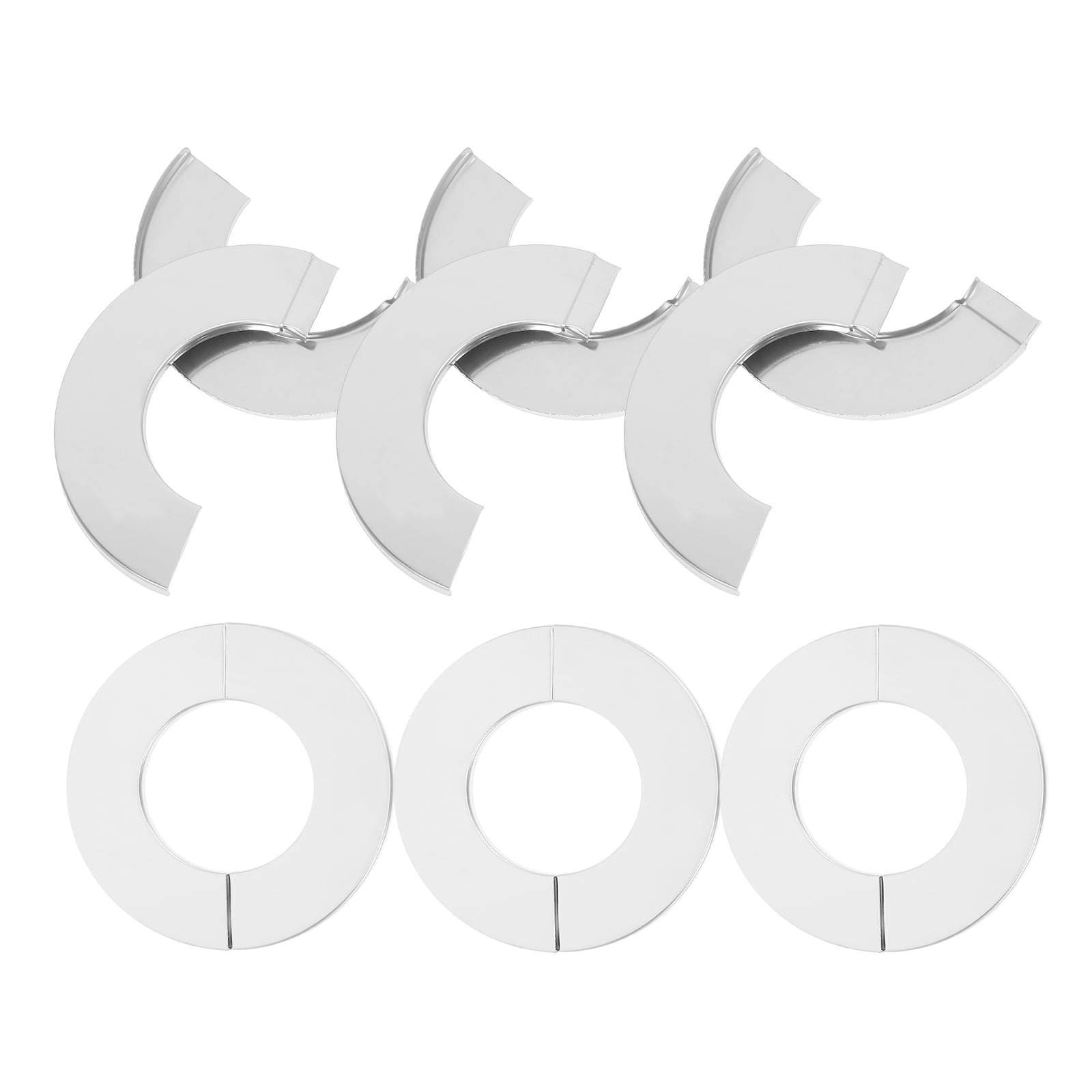 SOPOTUTU 6Pcs Round Pipe Cover Plate Stainless Steel Silver Plumbing ...