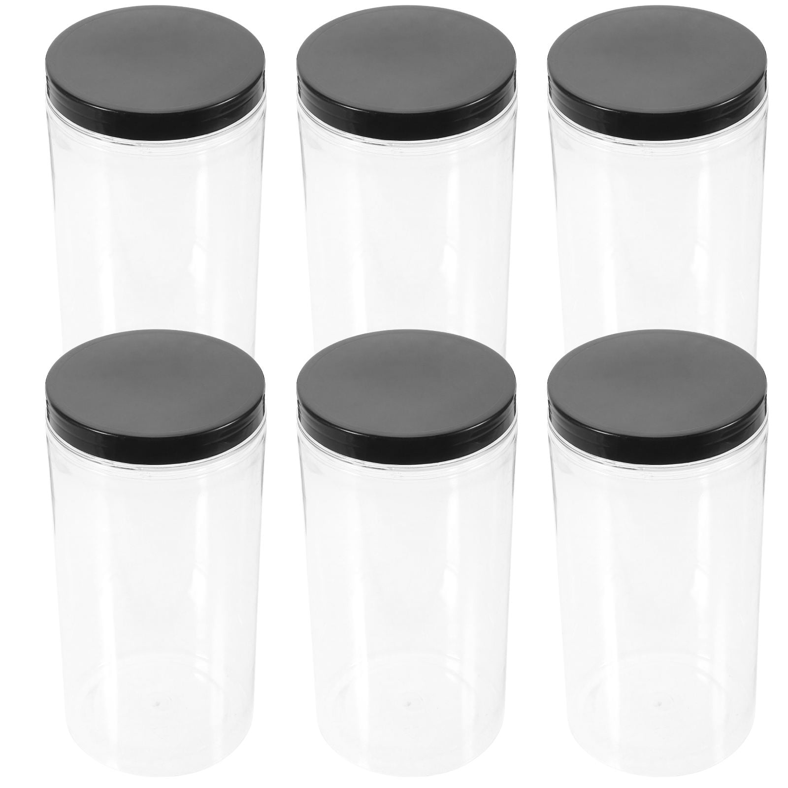 SOPOTUTU 6Pcs Transparent Storage Canisters for Food Storage Plastic ...
