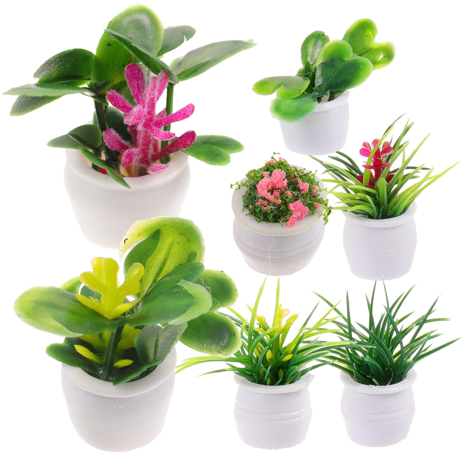 SOPOTUTU 7Pcs Miniature Flower Dollhouse Accessories Assorted Color ...