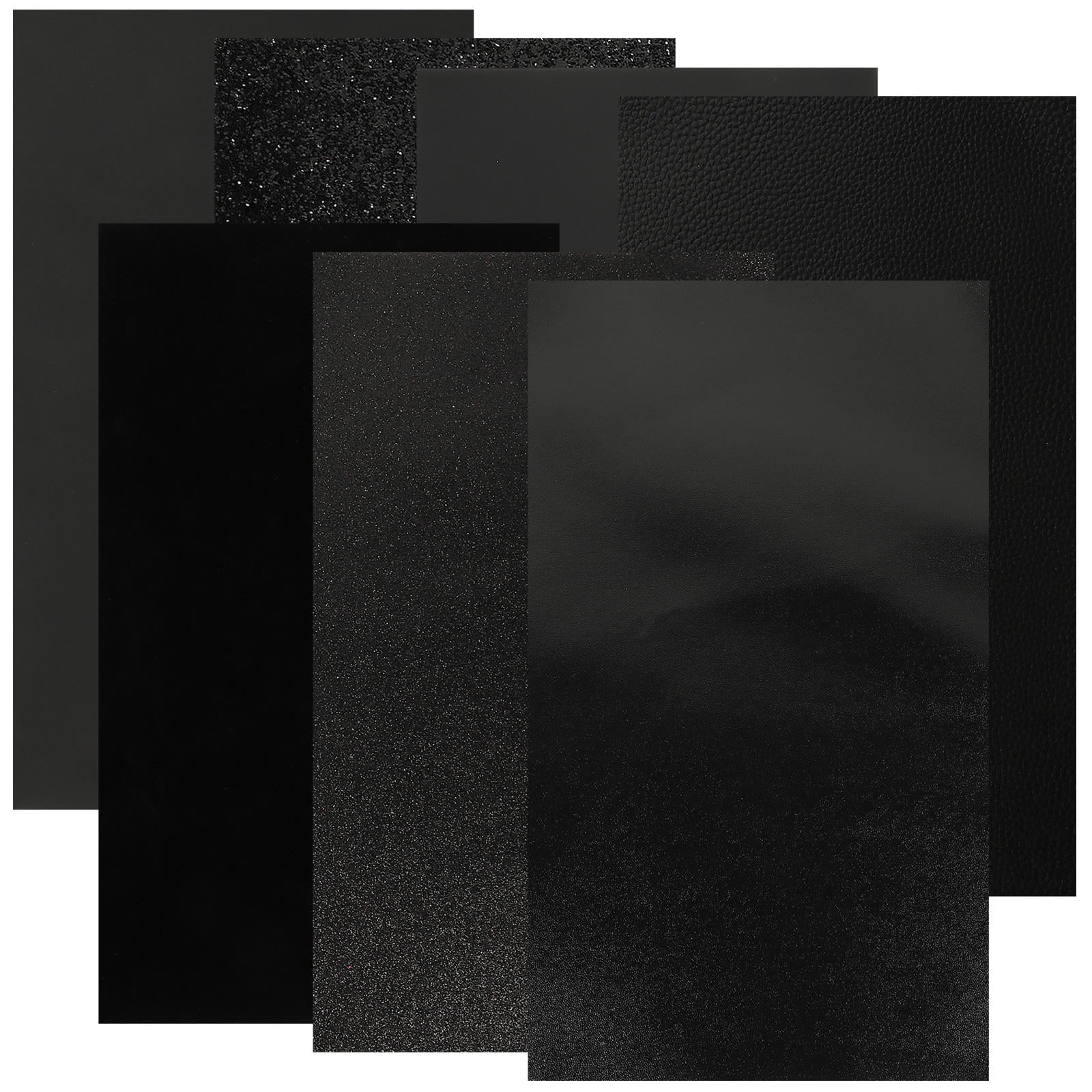 SOPOTUTU 7Sheets Set Craft Making Black Artificial Leather Sheets for ...