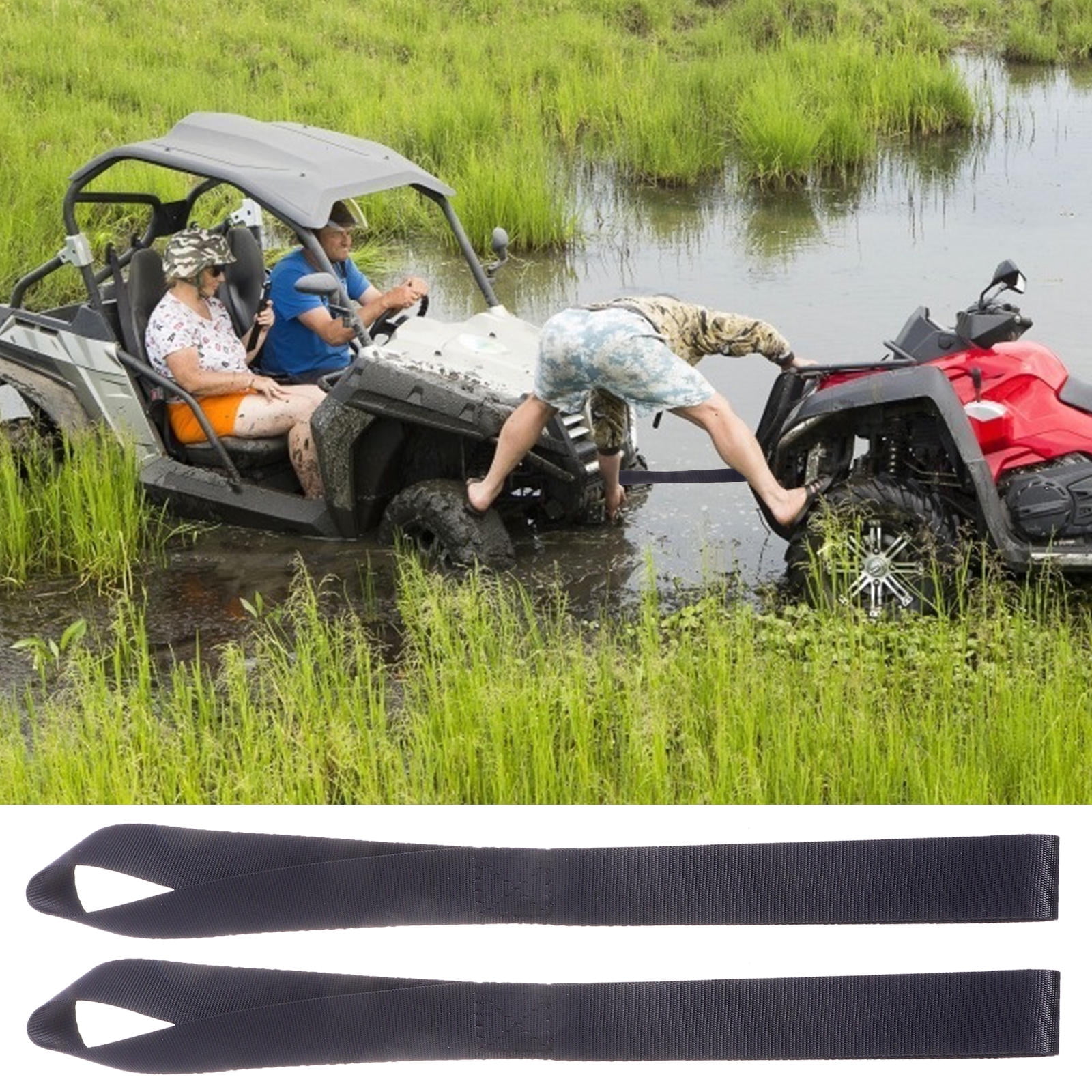 SOPOTUTU 8 Pcs Heavy Duty Lashing Strap Polyester Black for Vehicle ...