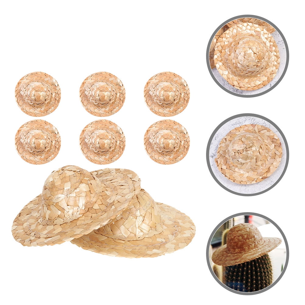 SOPOTUTU 8Pack Miniature Hats in Beige for Craft Accessories and Photo ...