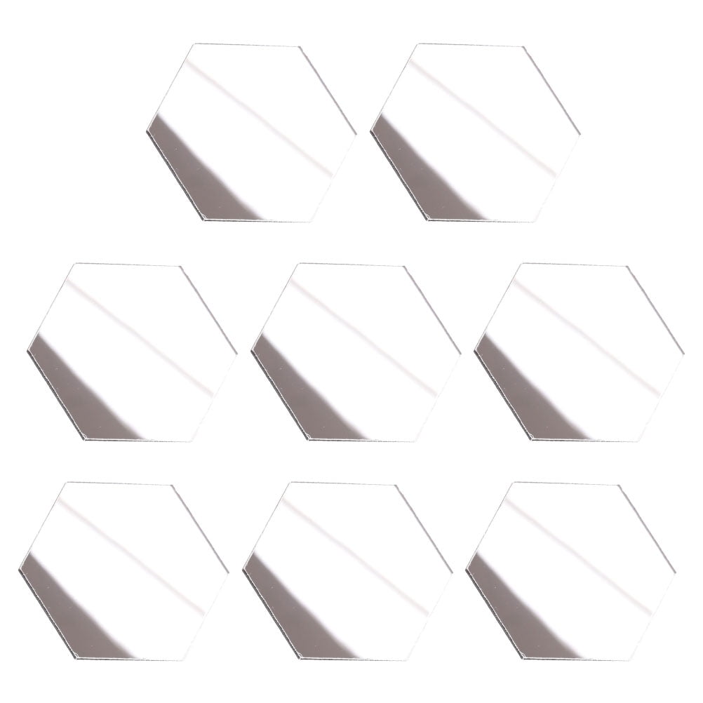 SOPOTUTU 8Pcs Children Mini Hexagonal Mirror Models Silver Acrylic 4 ...