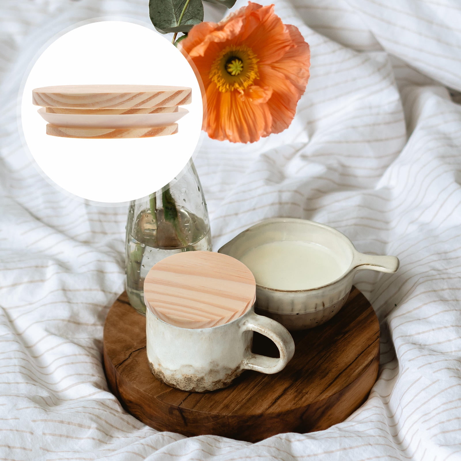 SOPOTUTU Jar Wood Lids Mason Jar Lids Wood 8Pcs - Walmart.com