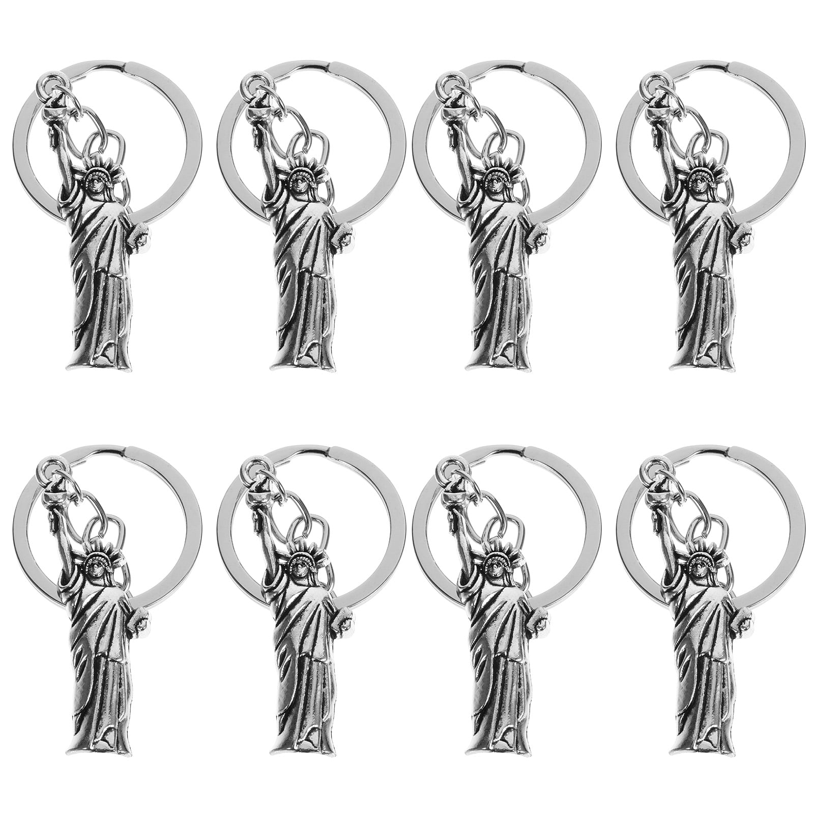 SOPOTUTU 8Pcs Lady Liberty Keychain Decorative Metal Pendant Statue ...