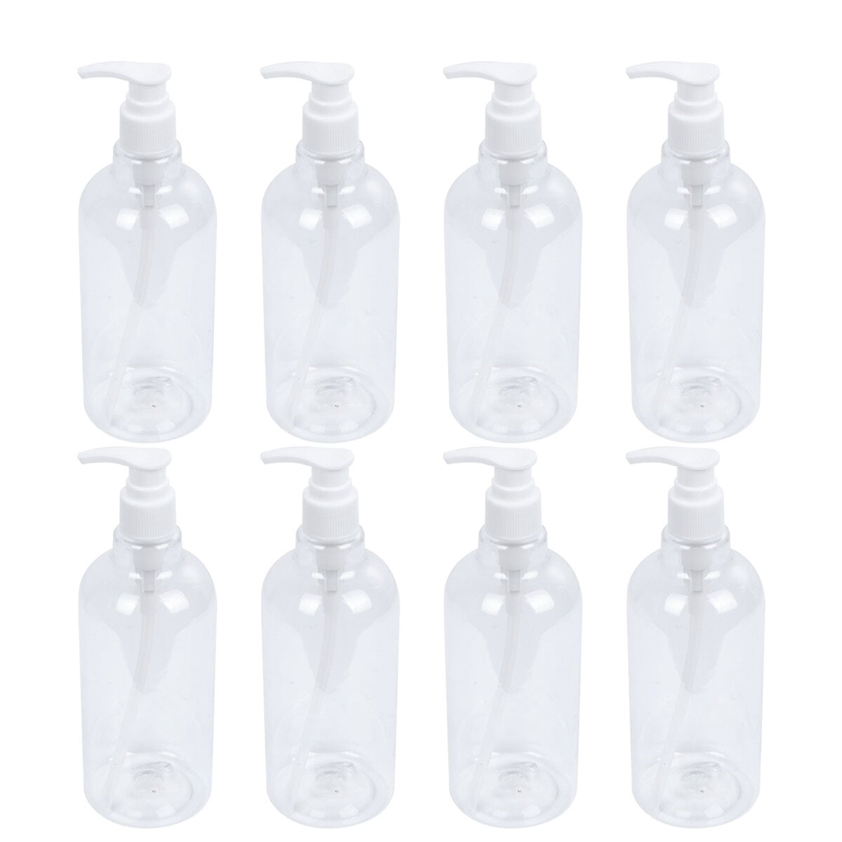SOPOTUTU Plastic Pump Bottles Clear Refillable Dispenser Bathroom 8Pcs ...