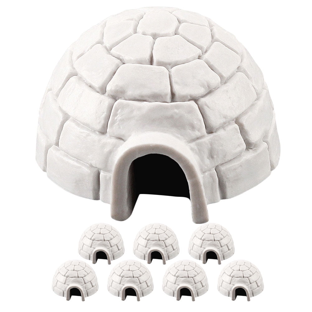 SOPOTUTU Miniature Ice House Plastic Igloo Model White 8Pcs - Walmart.com