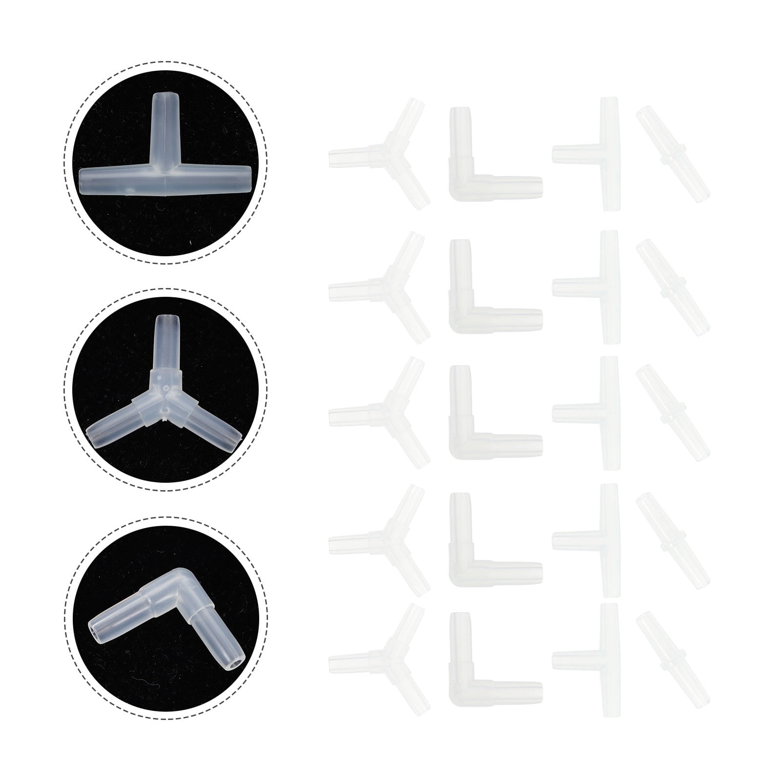 SOPOTUTU Aquarium Airline Tubing Connectors L-Shape 40Pcs 1.2x0.7x0.2in ...
