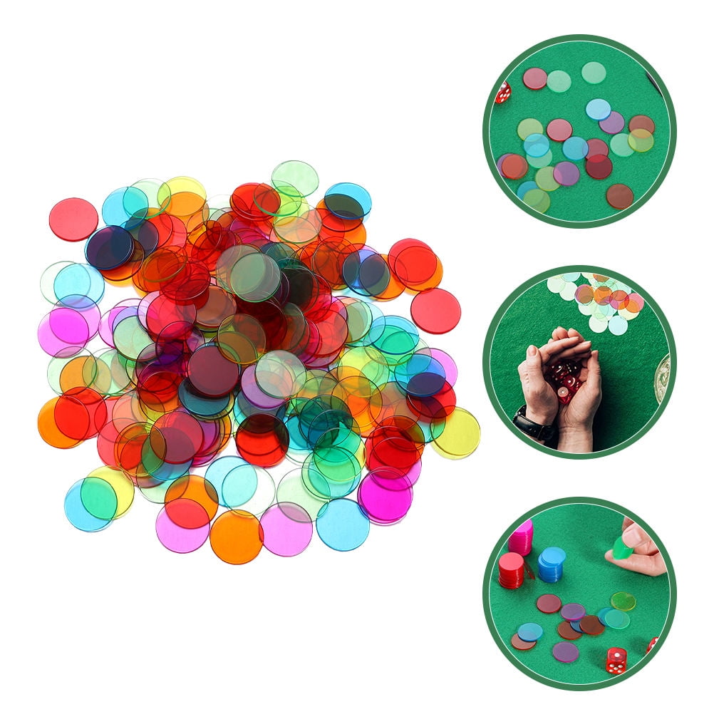 SOPOTUTU Assorted Color Plastic Bingo Chips for Party Use 600pcs Smooth ...