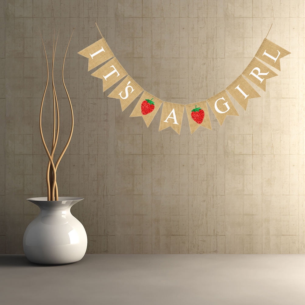 SOPOTUTU Strawberry Birthday Party Swallowtail Banner 1 Set Assorted ...