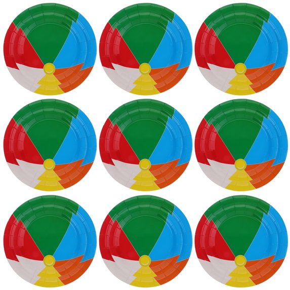 SOPOTUTU Beach Themed Assorted Color Paper Plates for Party Use Cake ...