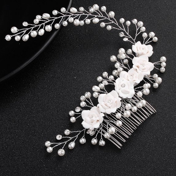 SOPOTUTU Bridal Hair Comb for Wedding Hairstyles, White Shoe Design ...
